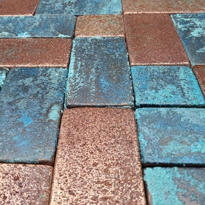 Vintage Style Real Copper Patina Tiles - Handamde 45 Pieces - Etsy