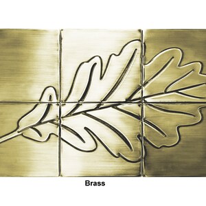 Oak Leaf - Set of 6 Handmade Tiles - 100% Copper, Stainless Steel or ...