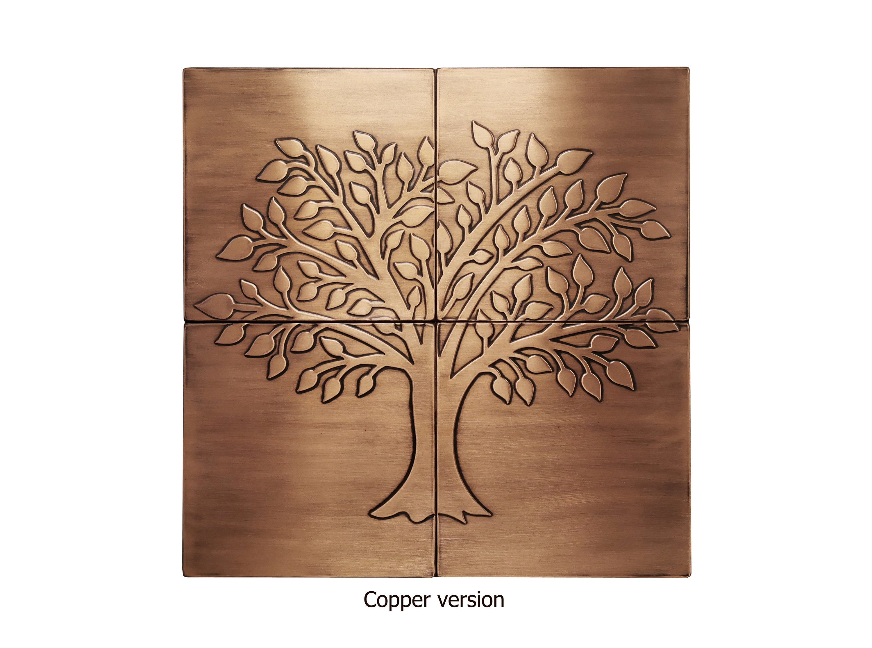 Tree of Life Set of 4 Handmade Tiles 100% Brass Copper or - Etsy