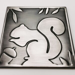 Squirrel 100% Stainiless Steel Tile, Handmade Metal Wall Art, Wall Tile ...