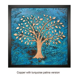 Tree of Life in a Beautiful Wooden Frame. Handmade, 100% Copper and ...