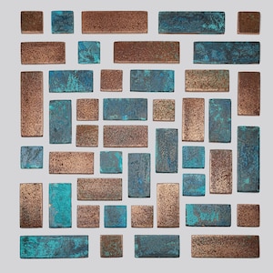 Vintage Style Real Copper Patina Tiles - Handamde 45 Pieces - Etsy
