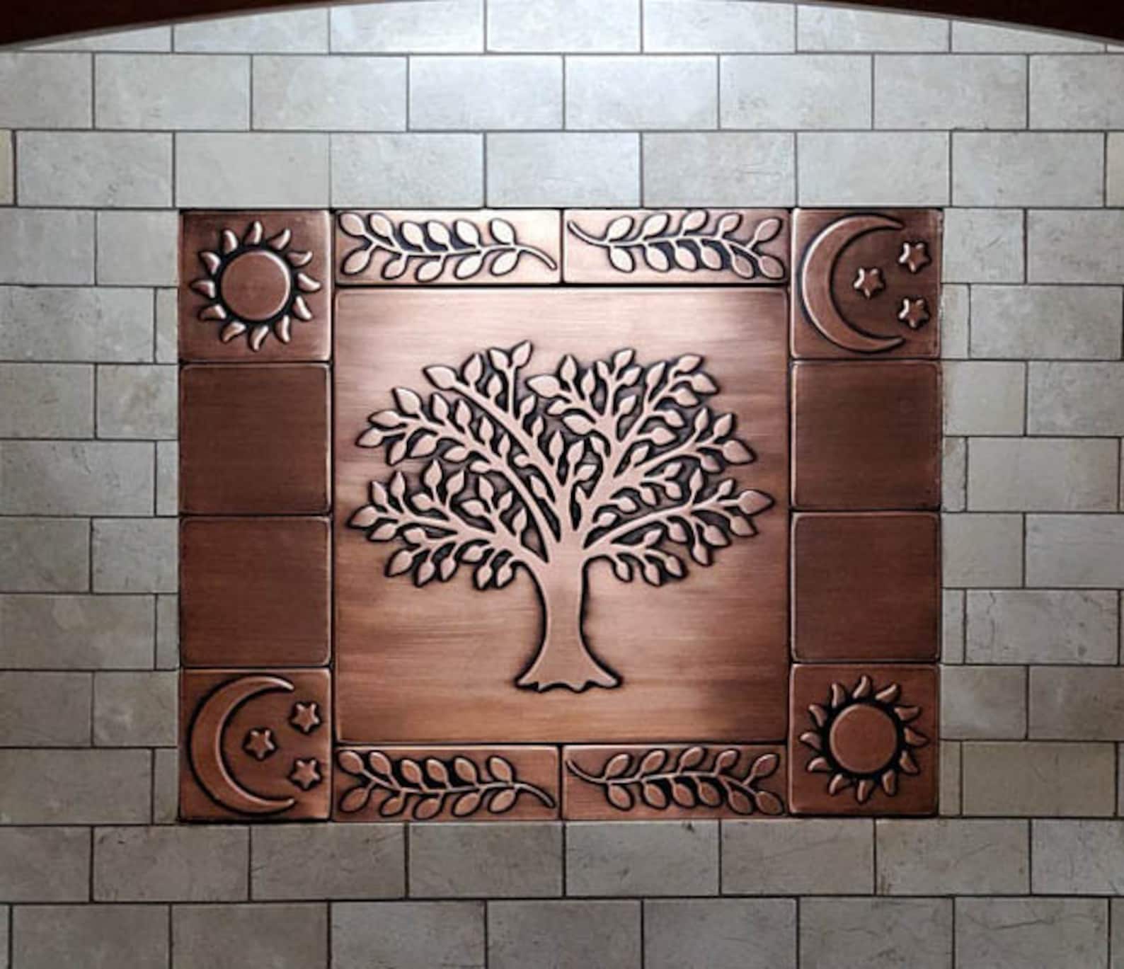 Beautiful Tree of Life, Set of 13 Handmade Tiles, Kitchen Rustic ...
