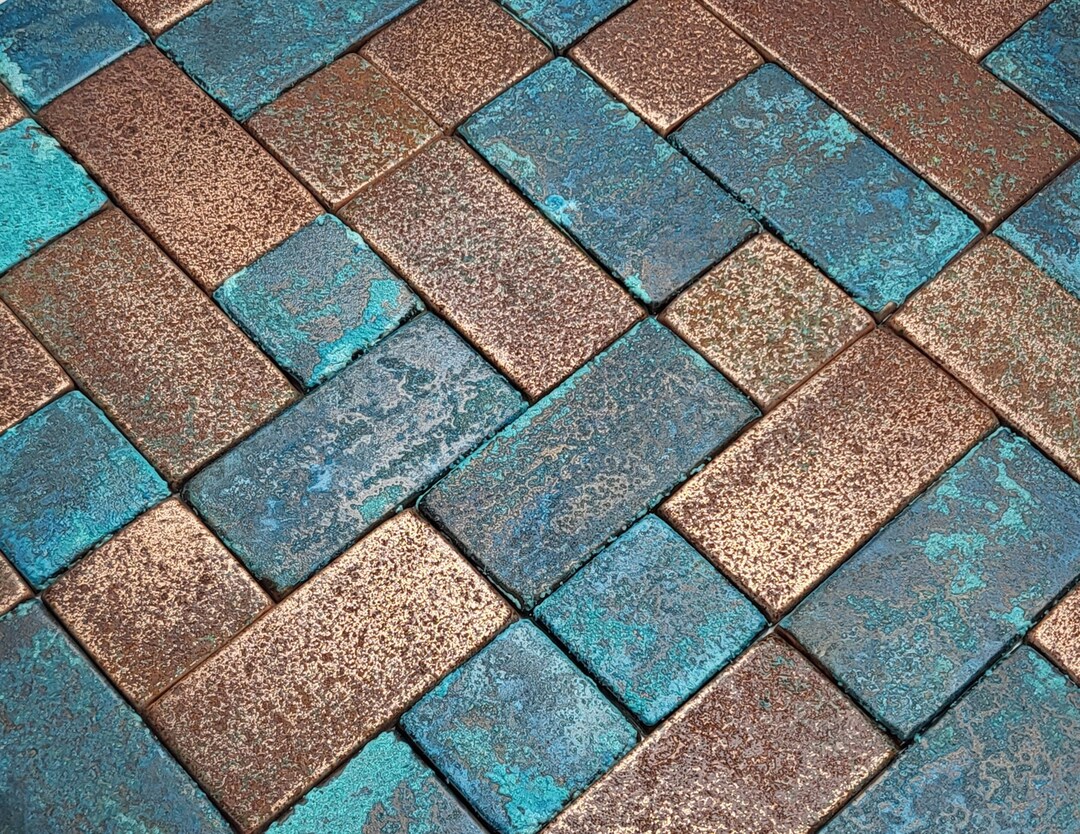 Vintage Style Real Copper Patina Tiles - Handamde 45 Pieces - Etsy