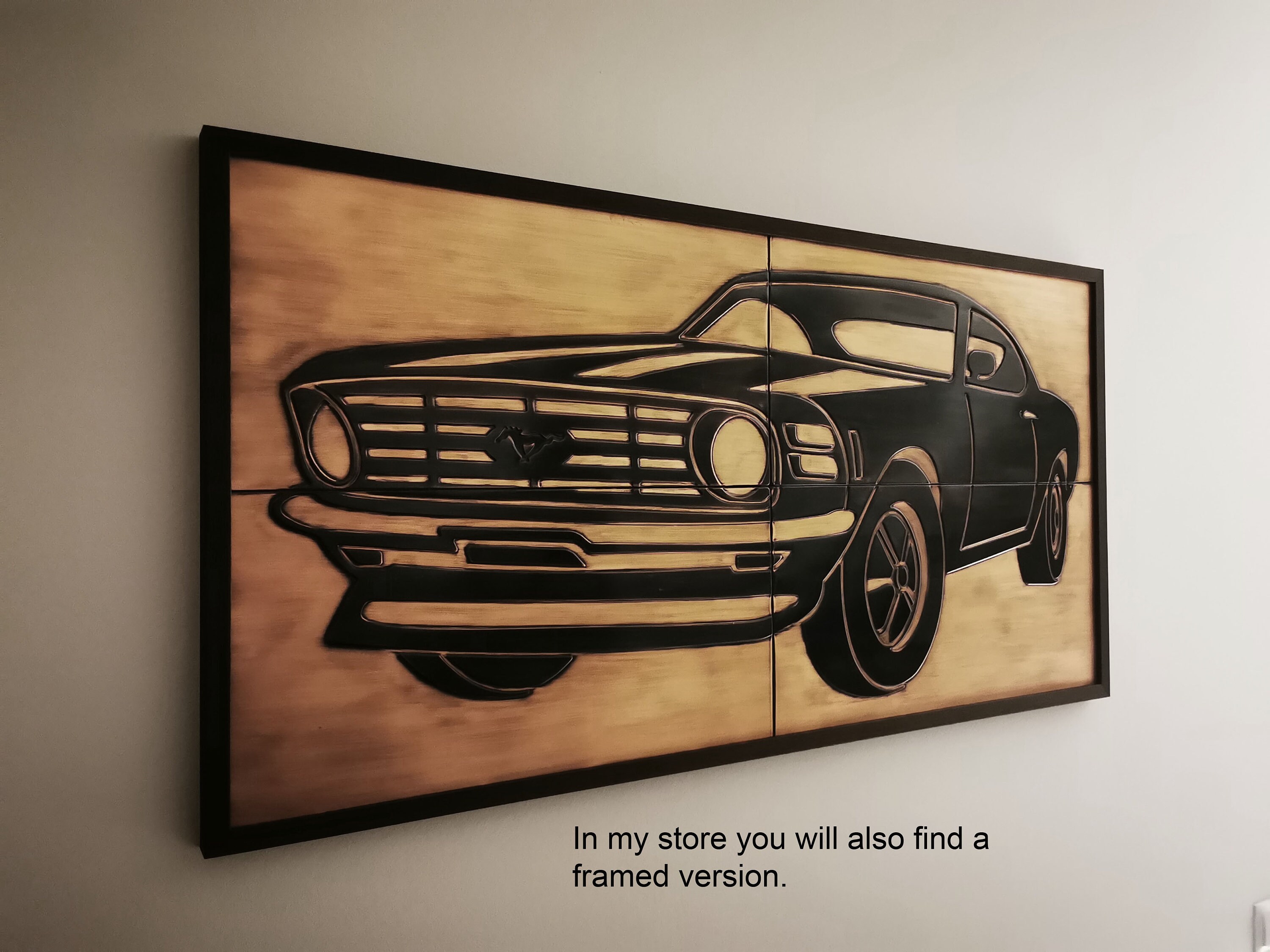 Ford Mustang Set of 4 Handmade Tiles 100% Brass Copper or - Etsy