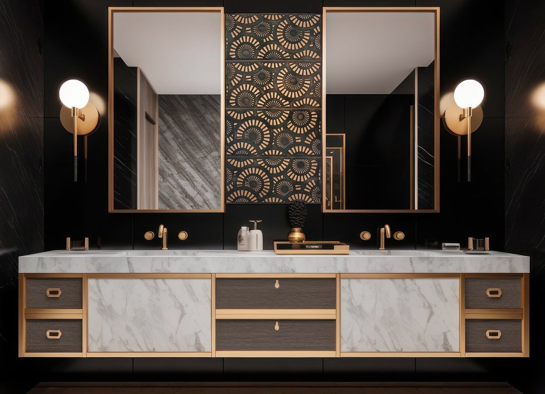 Gears Pattern - Set of 4 Handmade Tiles - 100% Stainless Steel, Copper ...