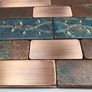 Antique, Vintage Style Real Copper Patina Tiles - Handamde 38 Pieces - Etsy