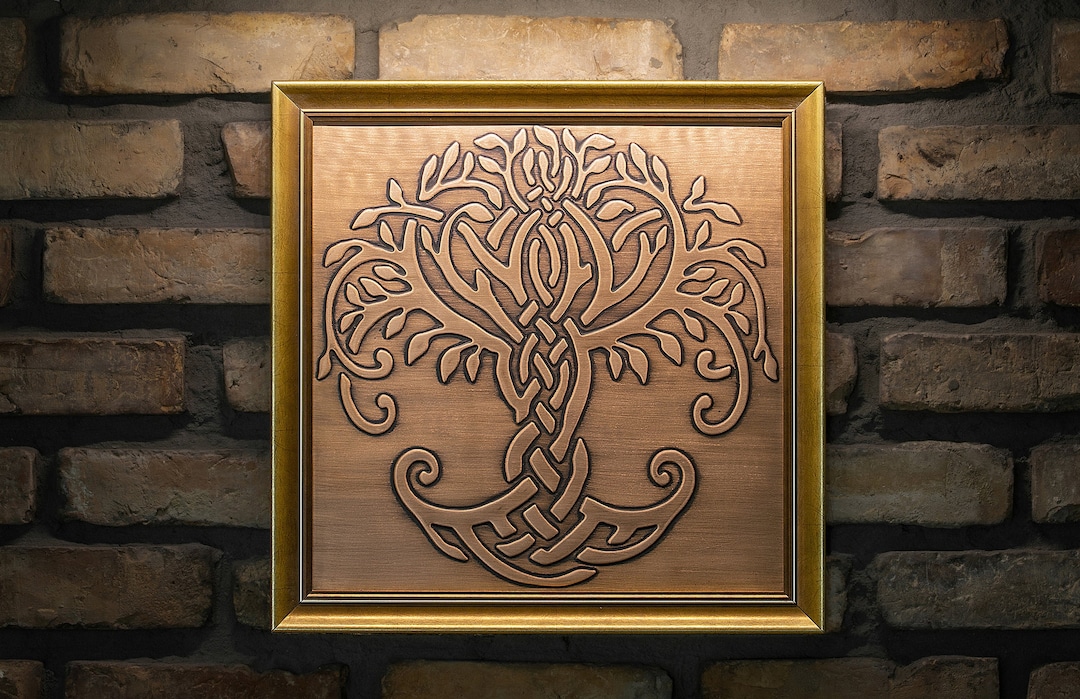Celtic Tree of Life in a Beautiful, Unique Wooden Frame. Handmade, 100% ...