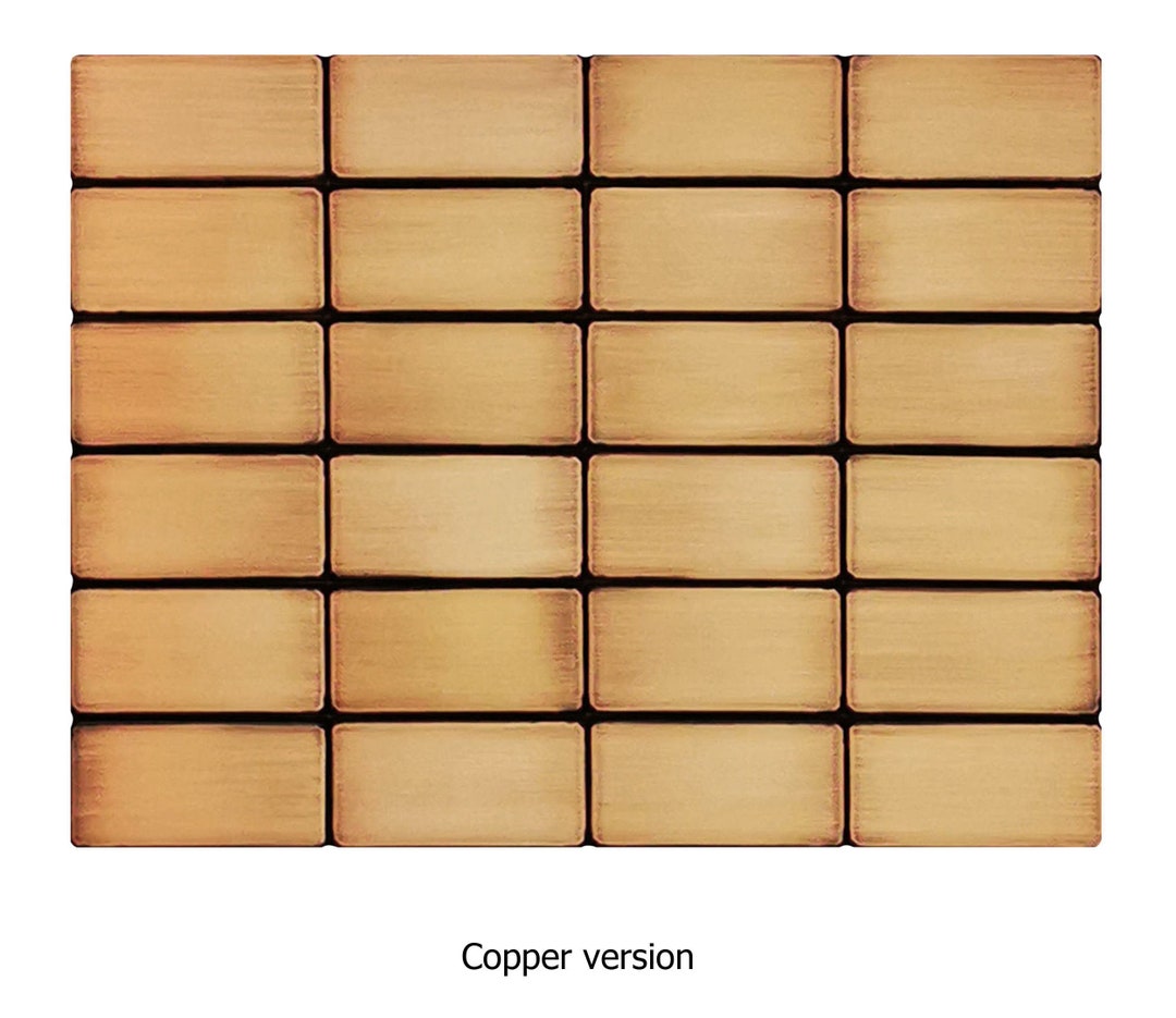 Set of 24 Small Rectangular Tiles Handmade Tiles - 100% Copper ...