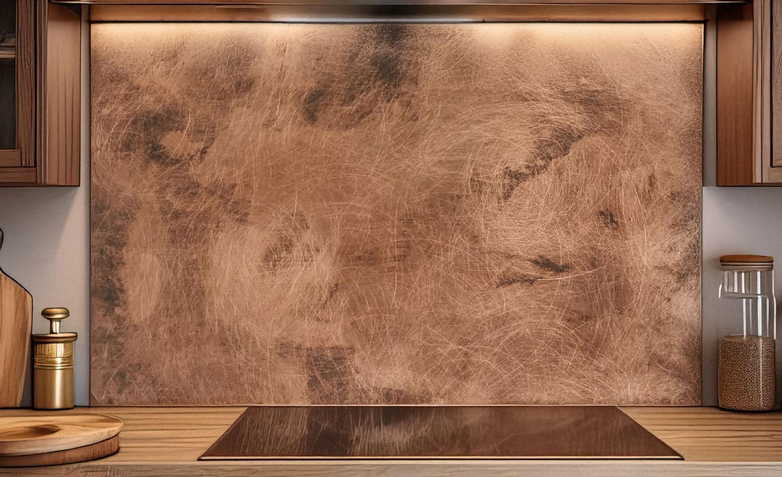 Real Copper Backsplash Panel – Copper Storm – Handmade Patina Metal ...