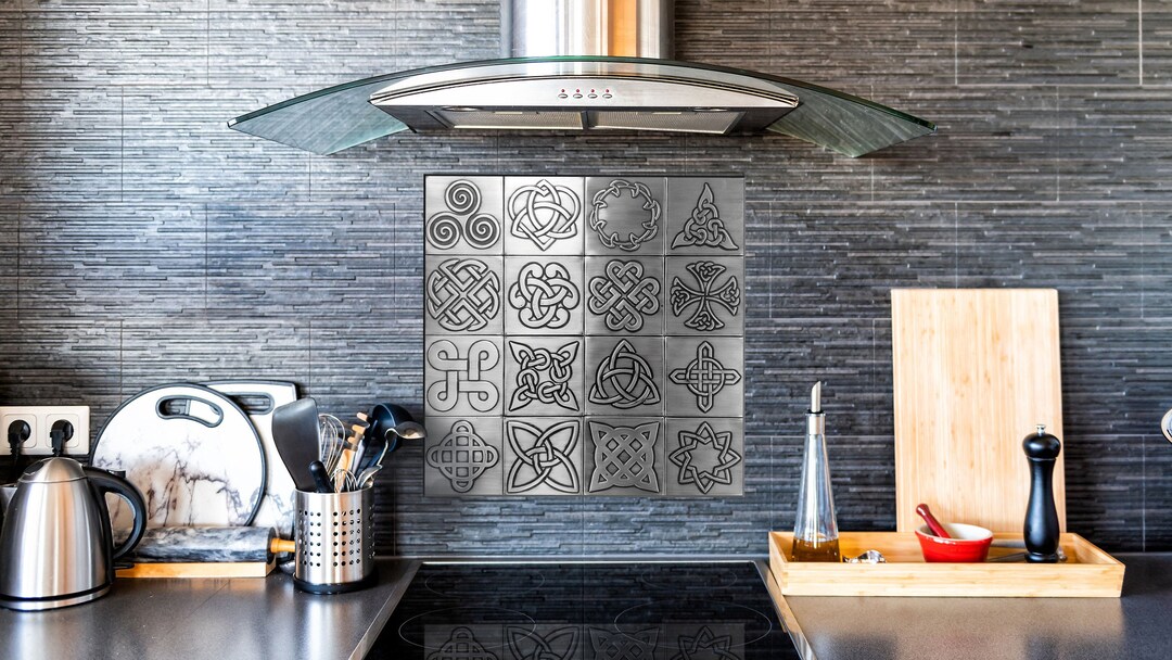 Beautiful Celtic Backsplash. A Set of 16 Unique Handmade Tiles - 100% ...