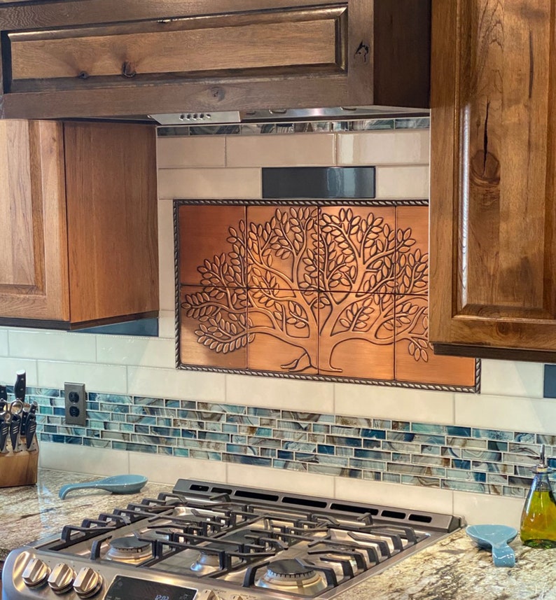 Tree of Life - 8 Handmade Tiles. Material - 100% Copper, Covered With ...