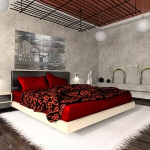 Beautiful City View - SET 12 HANDMADE Tiles - 100% Stainless Steel ...