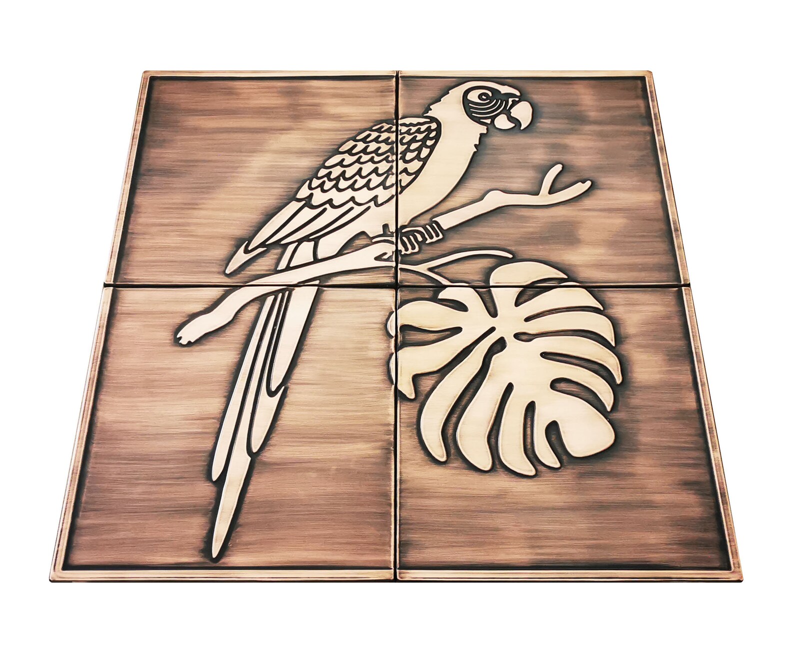 Cute Parrot on a Branch Set of 4 Handmade Tiles 100% - Etsy