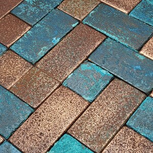 Vintage Style Real Copper Patina Tiles - Handamde 45 Pieces - Etsy
