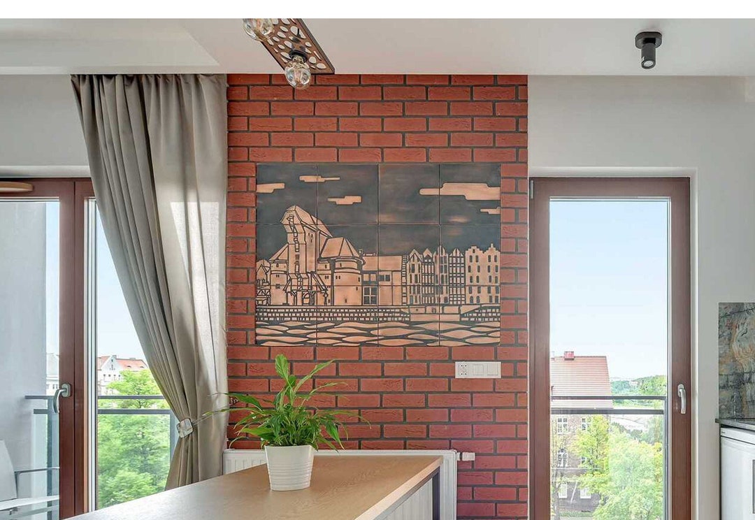 Beautiful City View - Set of 12 Handmade Tiles - 100% Copper, Brass or ...