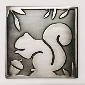 Squirrel 100% Stainiless Steel Tile, Handmade Metal Wall Art, Wall Tile ...