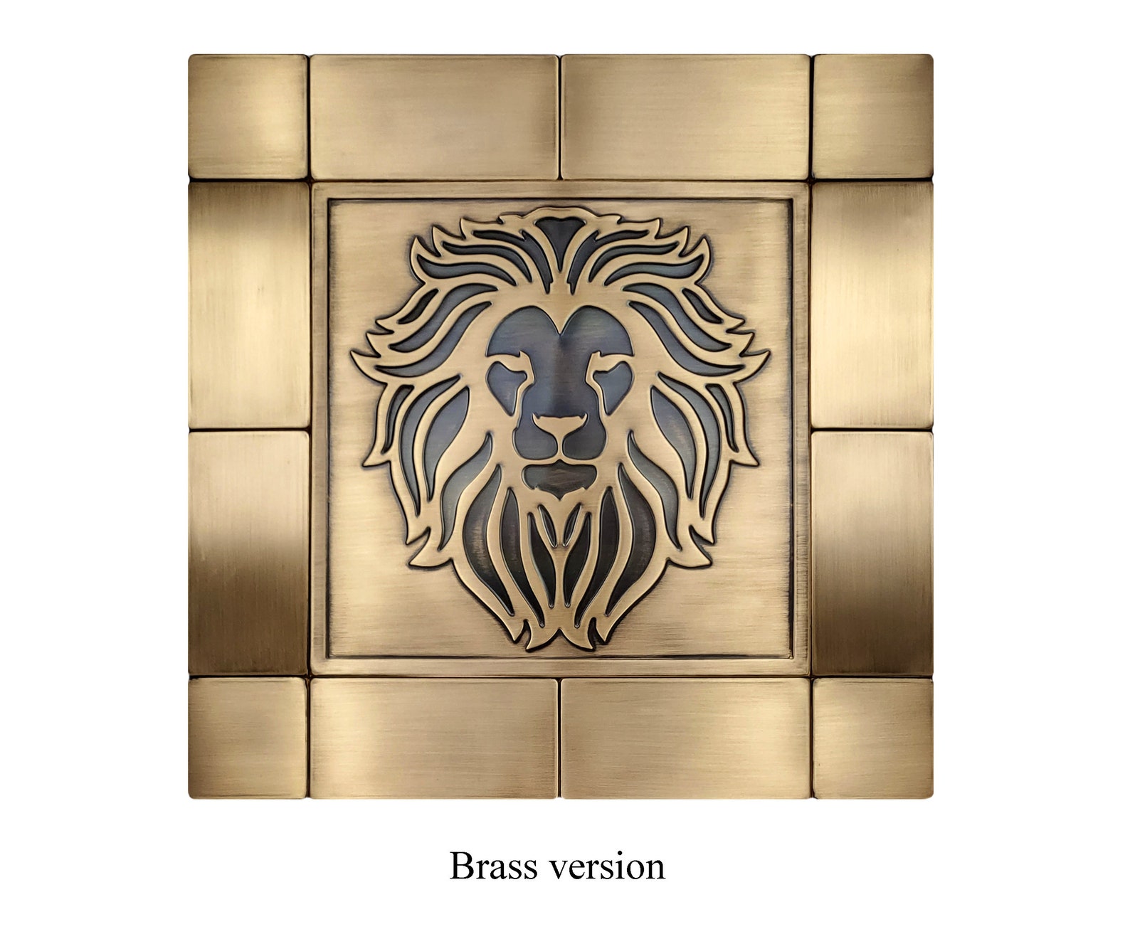 Lion - Set of 13 Handmade Tiles - Stainless Steel, Copper or Brass - Etsy