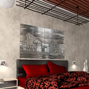 Beautiful City View - SET 12 HANDMADE Tiles - 100% Stainless Steel ...