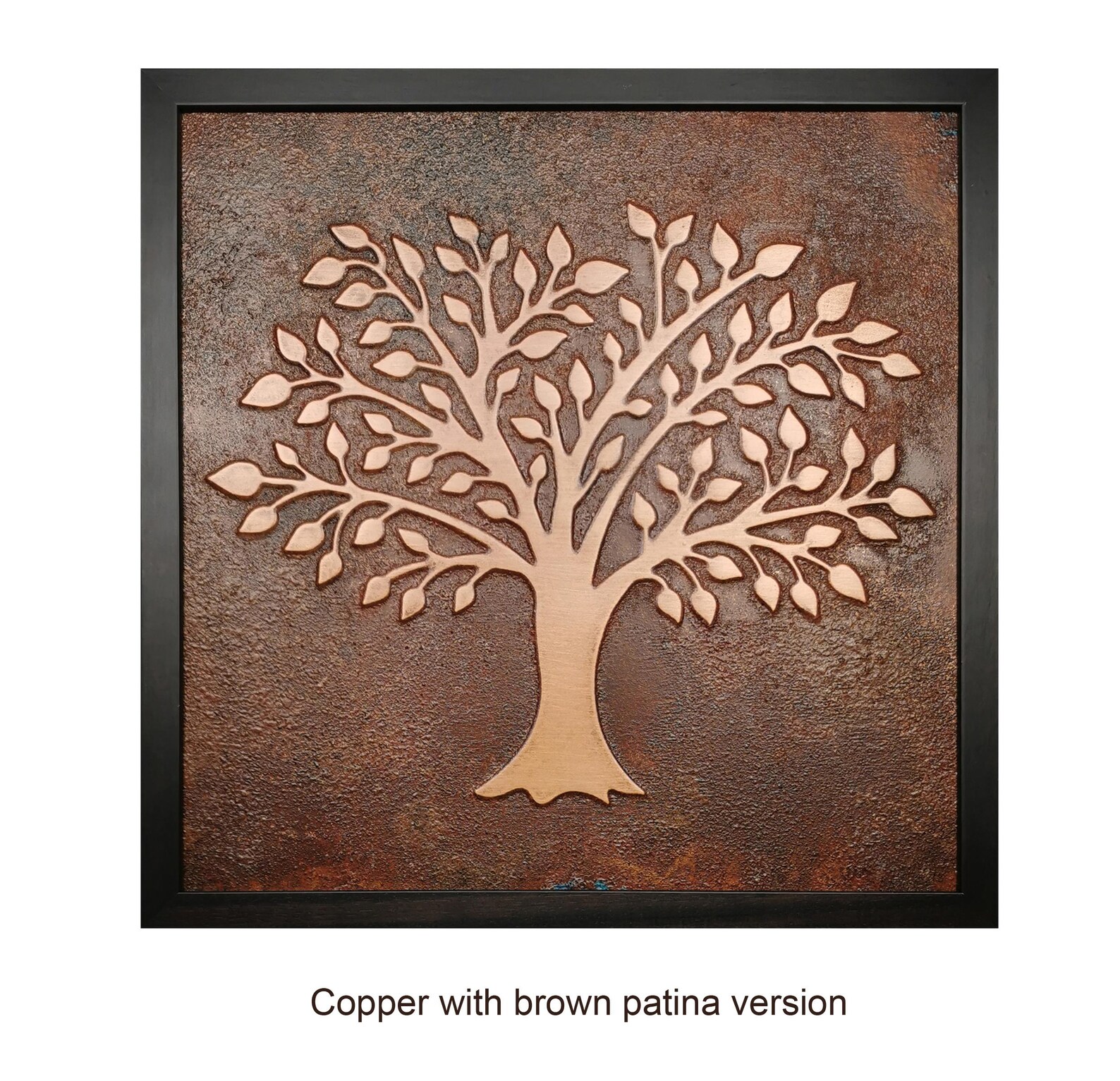Tree of Life in a Beautiful Wooden Frame. Handmade, 100% Copper and ...
