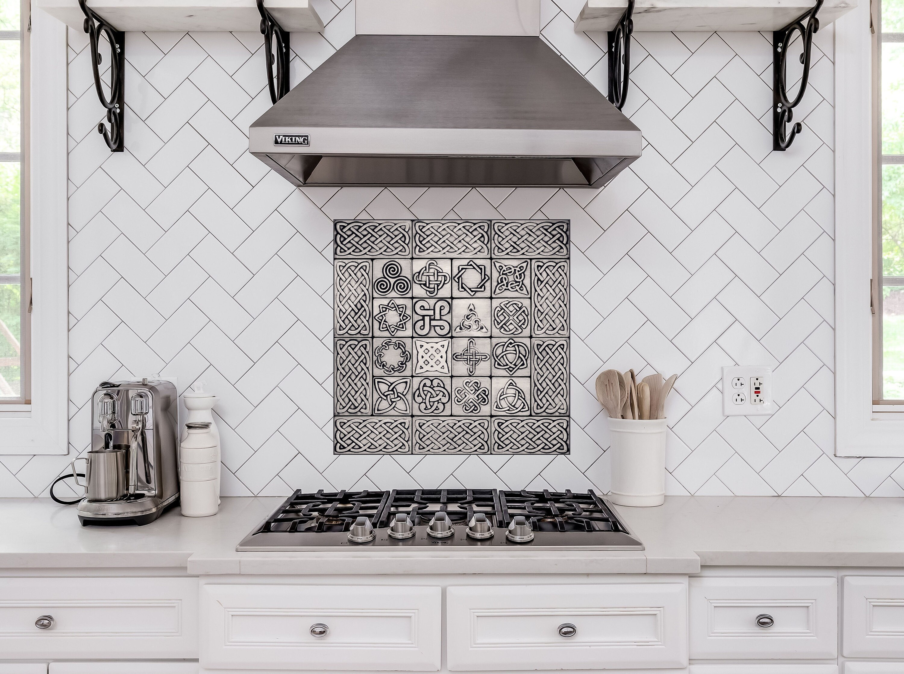 Beautiful Celtic Backsplash. 26 Unique Handmade Tiles - 100% Copper ...