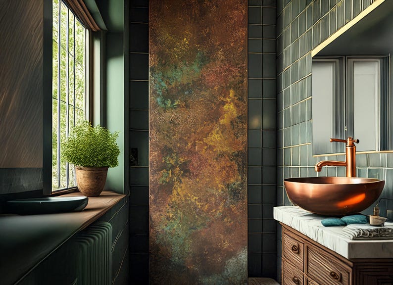 Savage Copper Bloom – Real Copper Wall Panel – Handmade Metal Sheet Art ...