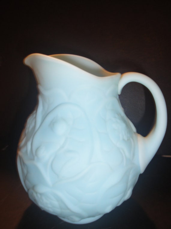 Fenton water Lily Pattern Blue Satin One Quart - Etsy Canada