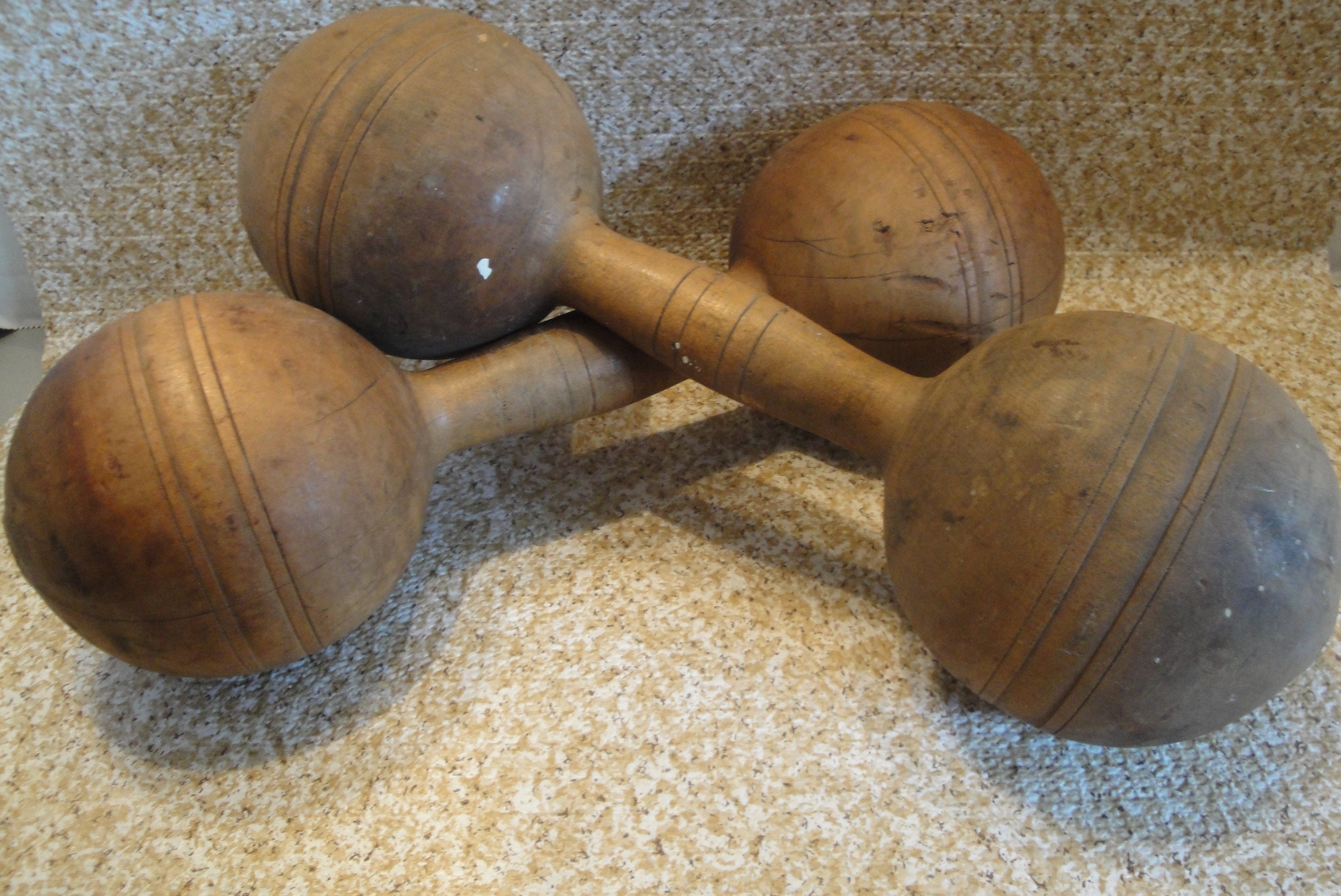 Hand Held Wooden Barbell Weights, Dumbbell Vintage Sporting Goods - Etsy.de