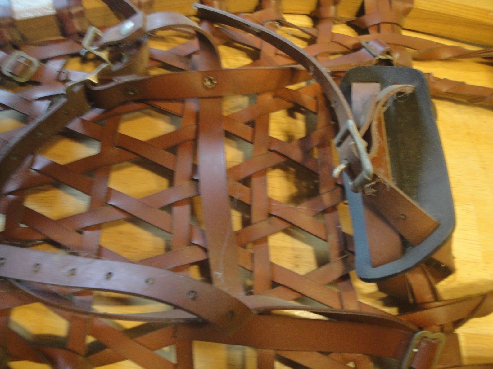 Iverson Snowshoes , Wood and Neoprene With Attached Bindings. 12 X 35 ...