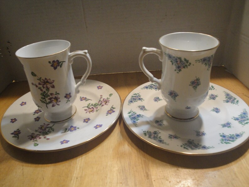 2 Sets of Royal Victoria Fine Bone China Cup and Plate Sets ,england ...
