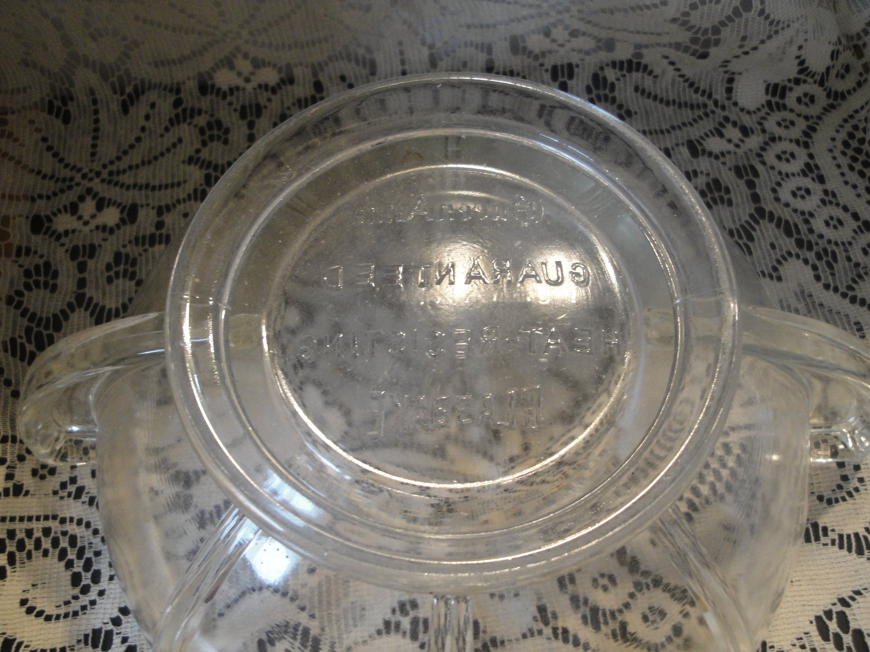 Vintage queen Anne, Glasbake Clear Glass Batter Bowl With Handles - Etsy