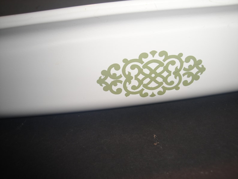 Vintage Corning Ware Roaster, Green Medallion Pattern, Corning Big ...