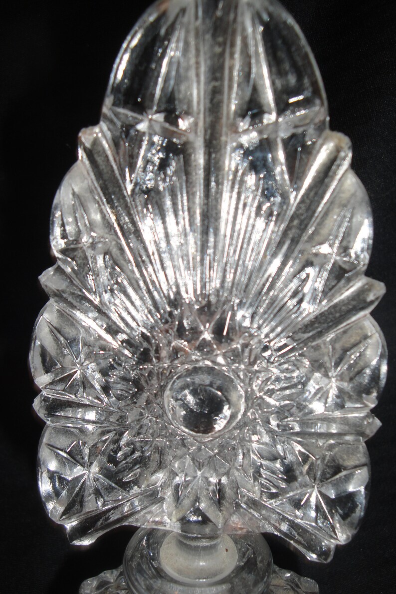 Vintage Floral Cut Glass Footed Perfume/scent Bottle With Tall Stopper ...