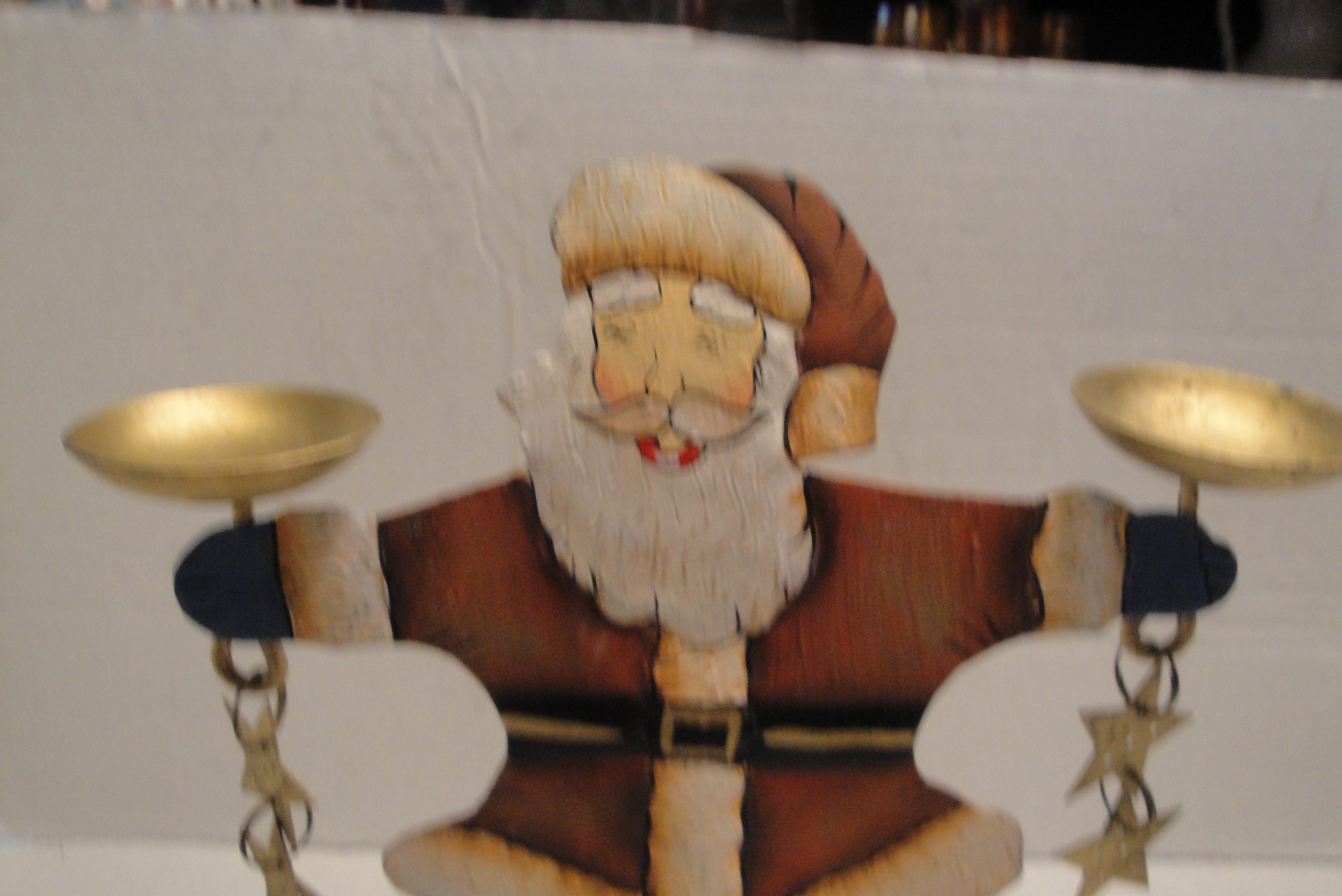 Tin Cut Metal Santa With Tin Holders on Each Side and Hanging - Etsy UK