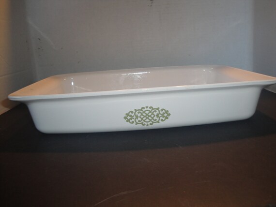 Vintage Corning Ware Roaster Green Medallion Pattern Corning - Etsy