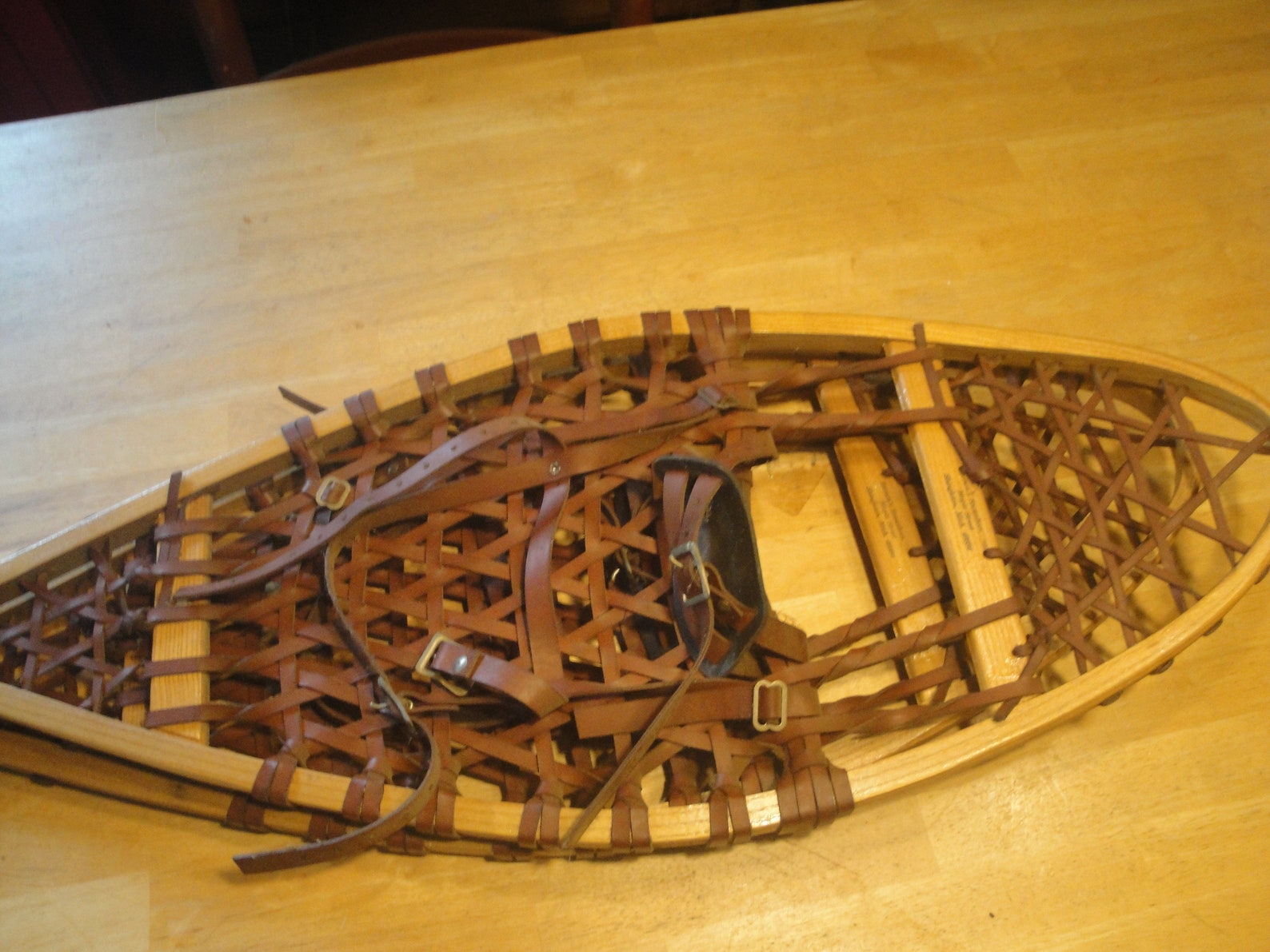 Iverson Snowshoes , Wood and Neoprene With Attached Bindings. 12 X 35 ...