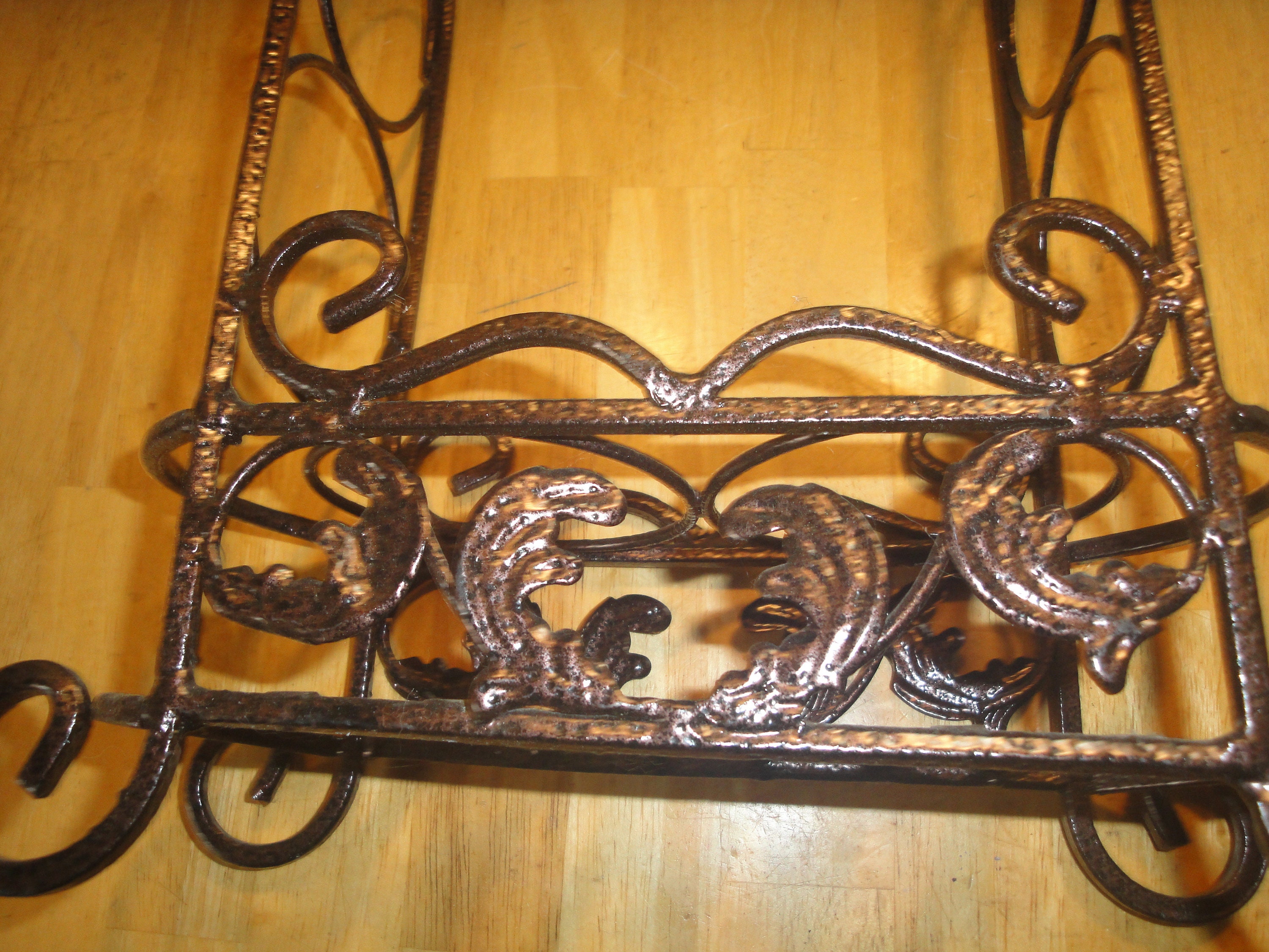 2 Bottle Wrought Iron Table Top Wine Rack With an Antique - Etsy