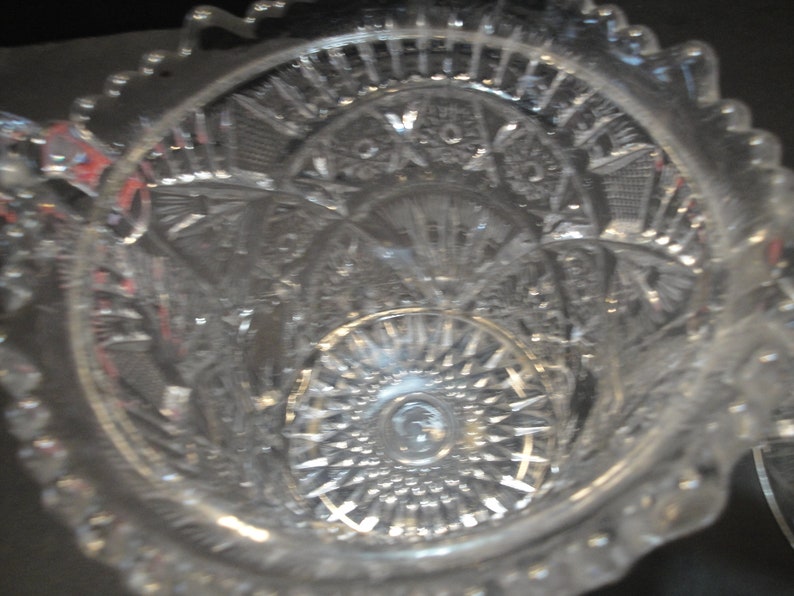 American Brilliant Vintage Huge Heavy Cut Glass Two Handled - Etsy