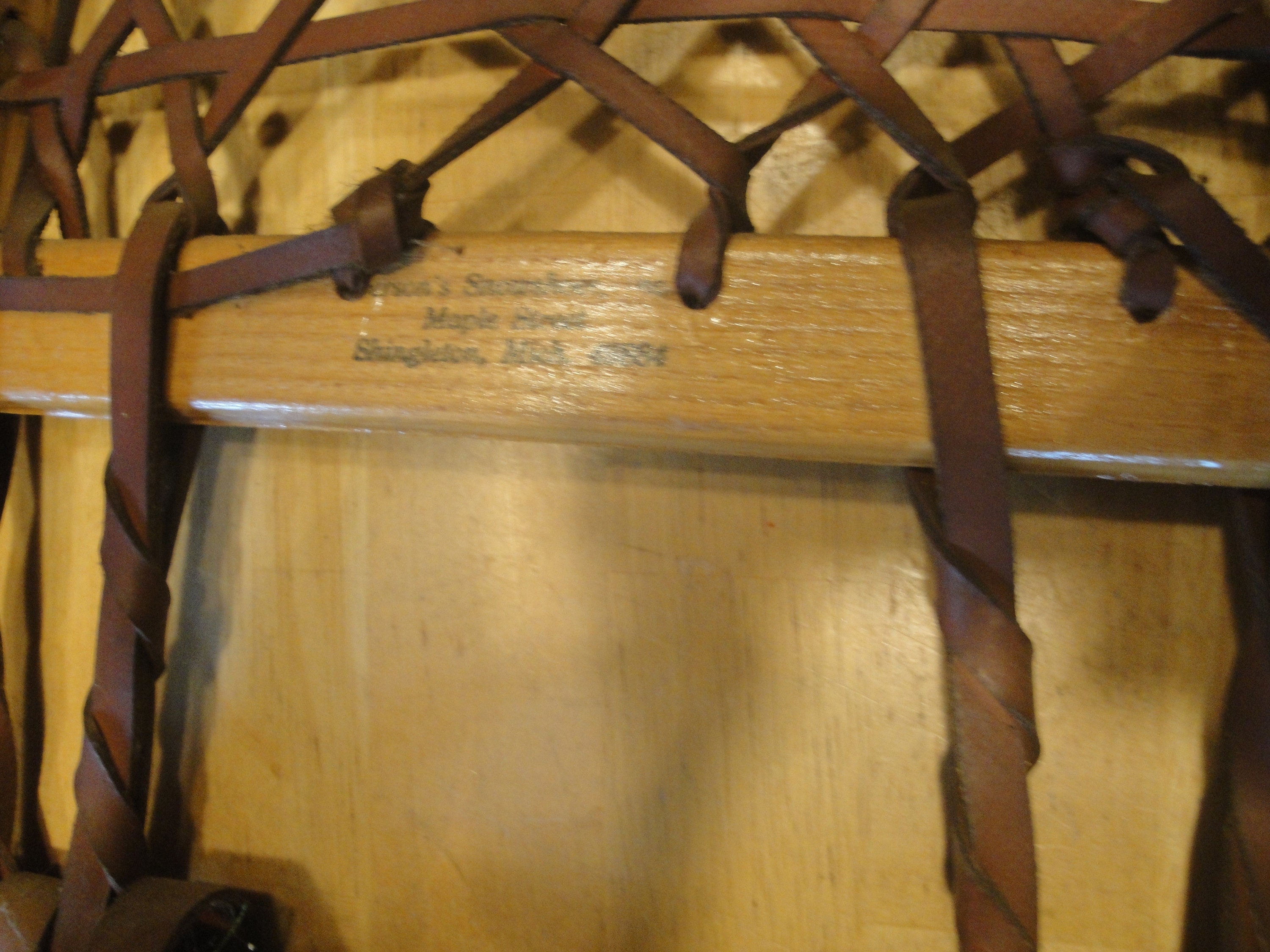 Iverson Snowshoes , Wood and Neoprene With Attached Bindings. 12 X 35 ...