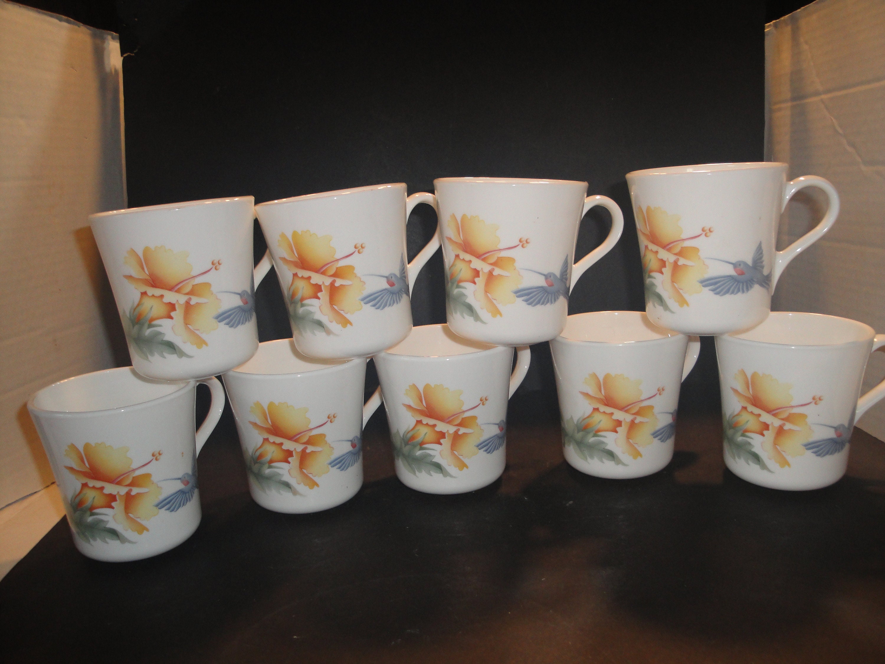 9 Vintage Hummingbird Pattern Corning Cups or Mugs Set of - Etsy