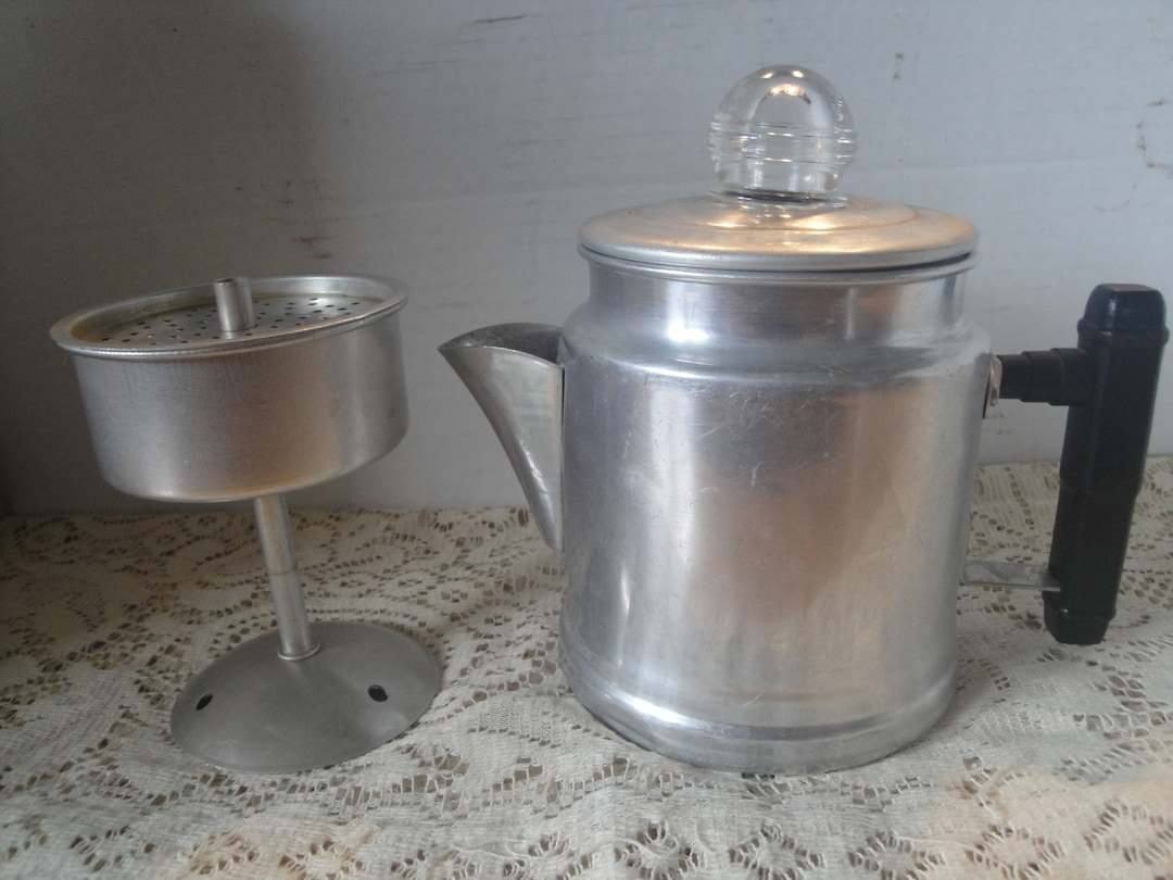 Tiny Old Stovetop Coffee Pot, Makes Approx. 2 Cups, With Working ...