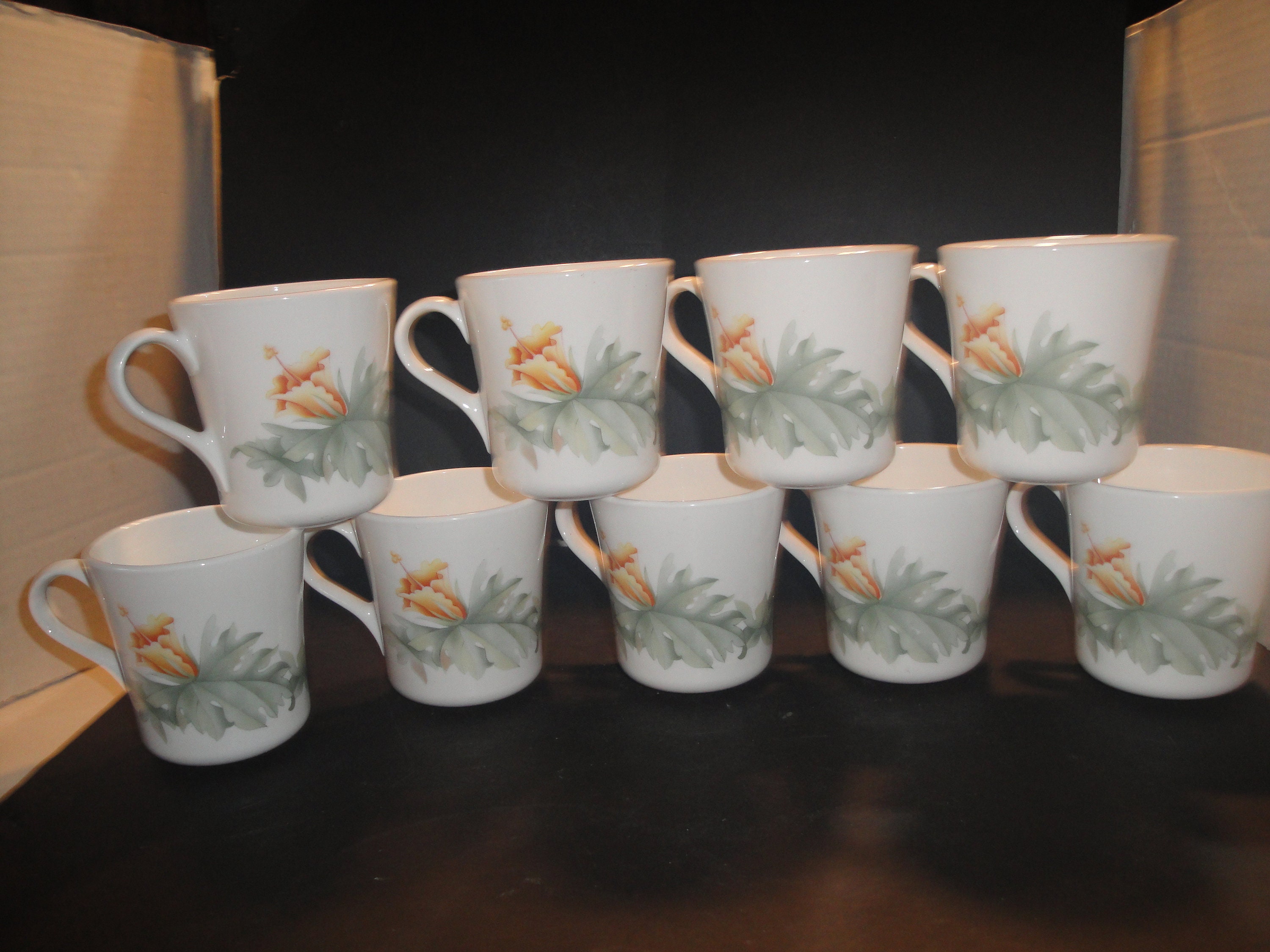 9 Vintage Hummingbird Pattern Corning Cups or Mugs, Set of Nine ...