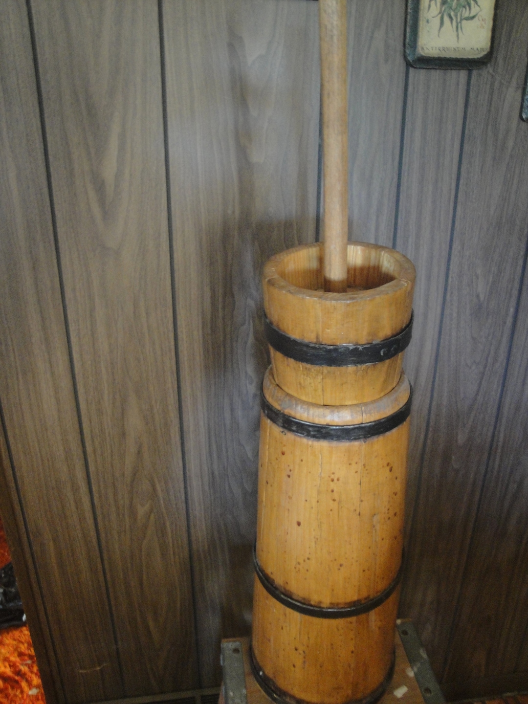 Vintage Farmhouse Antique Rustic Pine Country Butter Churn, Original ...