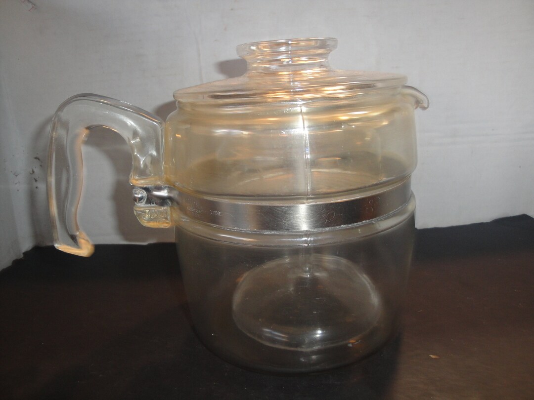 Vintage Pyrex Flameware 7756 6 Cup Stovetop Percolator, Coffee Pot ...