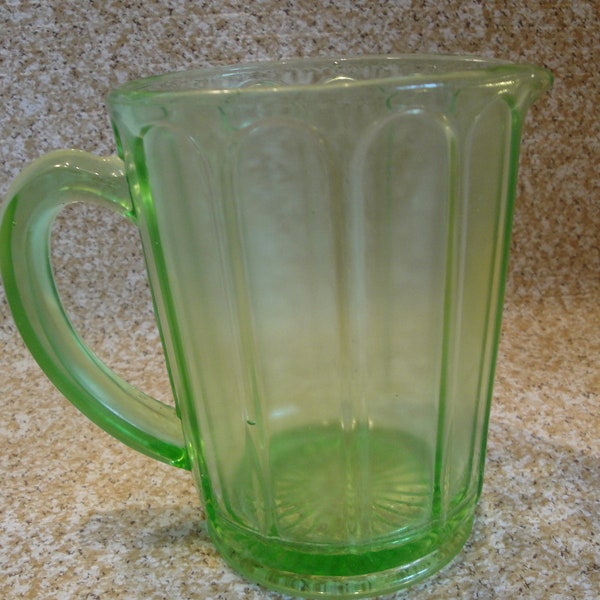 Green Depression Glass Pitcher - Etsy