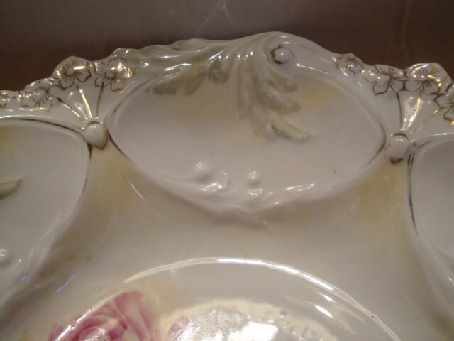 RS Prussia Porcelain Large Berry Serving Bowl Pastel Roses - Etsy