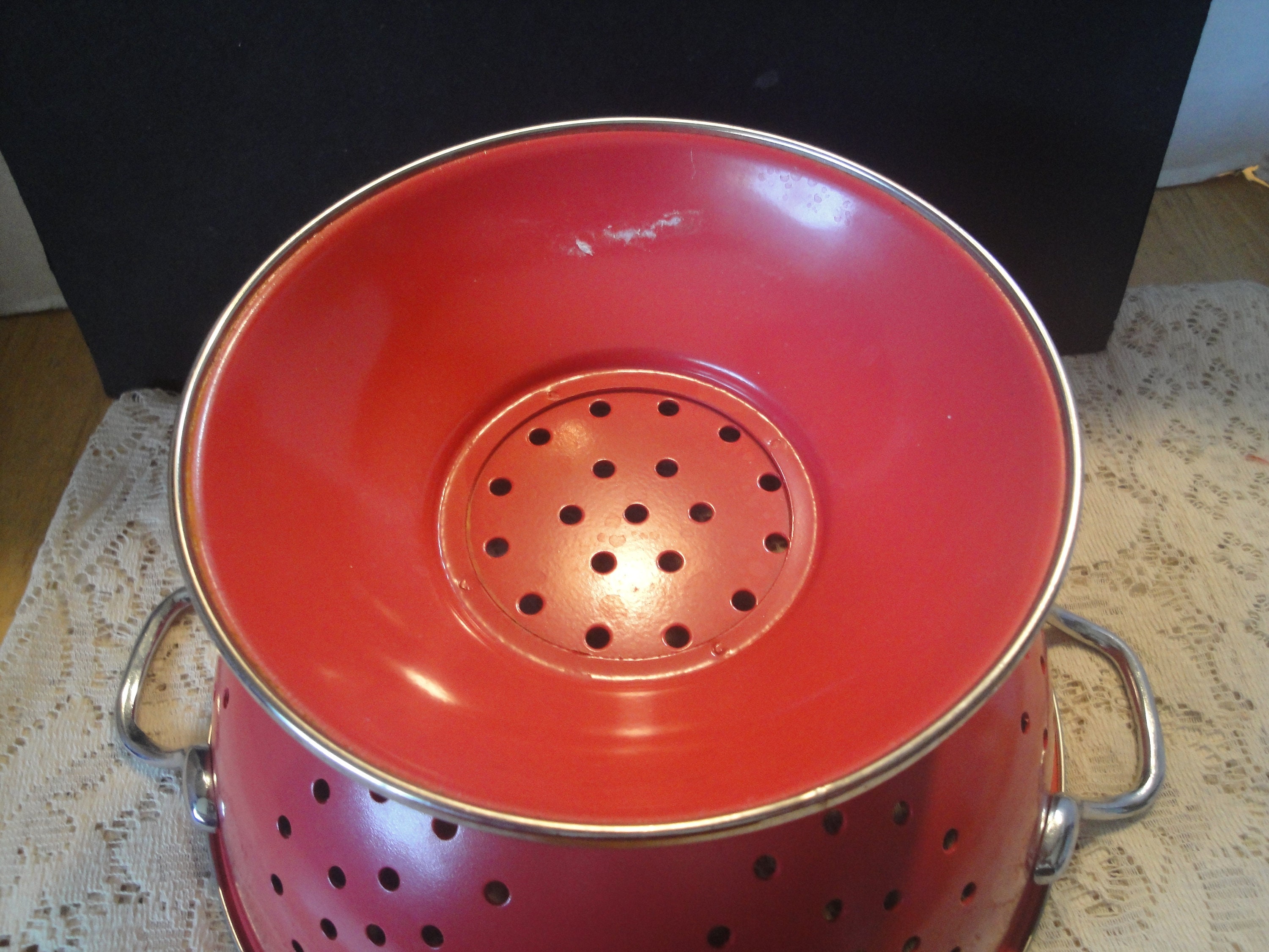 Vintage Burnt Red Enamel Colander 4 or 5 Quart Strainer/basket - Etsy