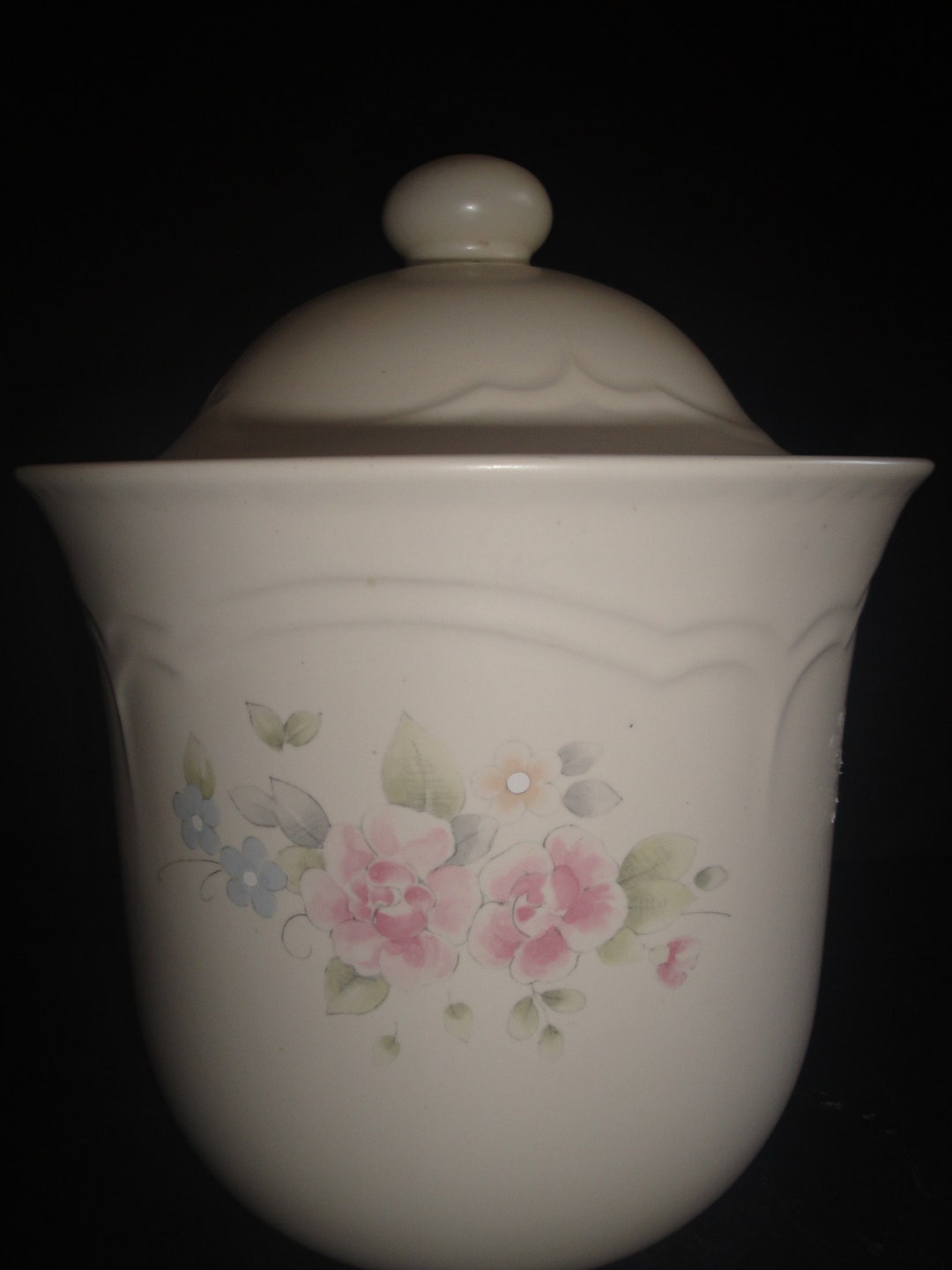 Pfaltgraff Tea Rose Design Extra Large Canister or Cookie Jar , U.S.A ...