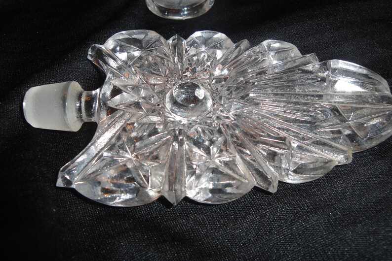 Vintage Floral Cut Glass Footed Perfume/scent Bottle With Tall Stopper ...
