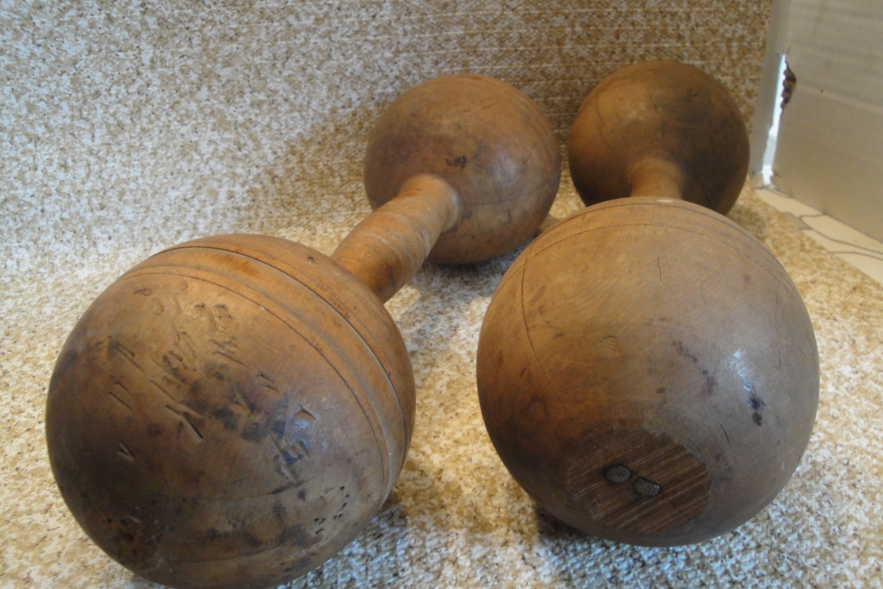 Hand Held Wooden Barbell Weights Dumbbell Vintage Sporting - Etsy